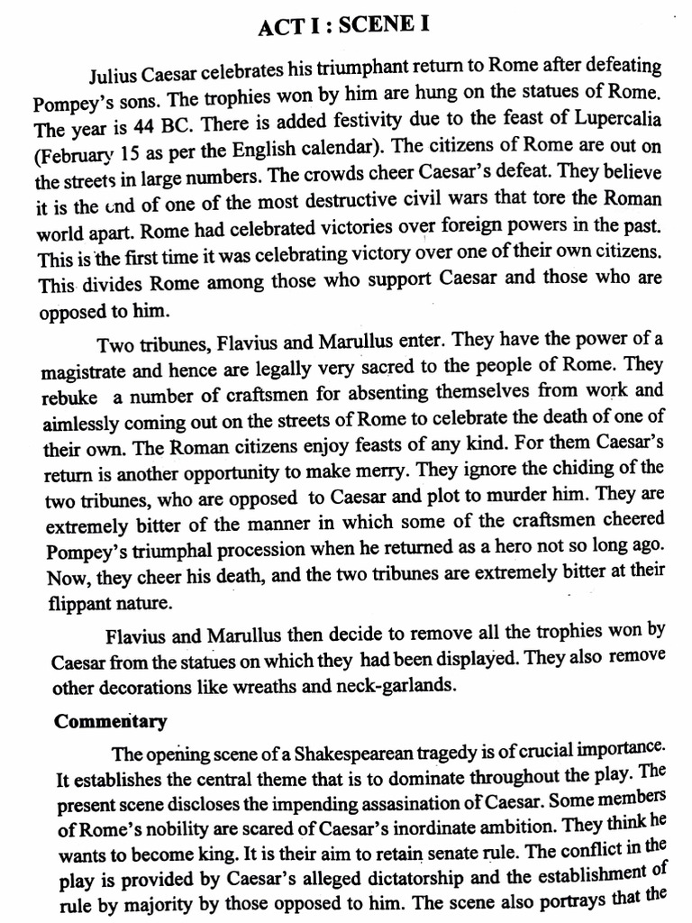 Act 2 Summary: Caesar's Rising Conflict | PDF | Julius Caesar | Ancient ...