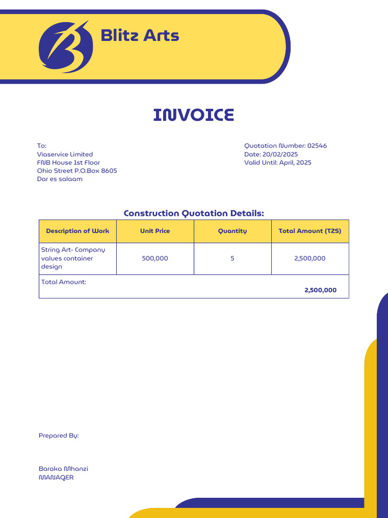 Container Art Invoice | PDF