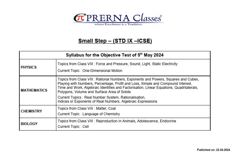 2023 05 05 Exam Syllabus SS IX ICSE | PDF