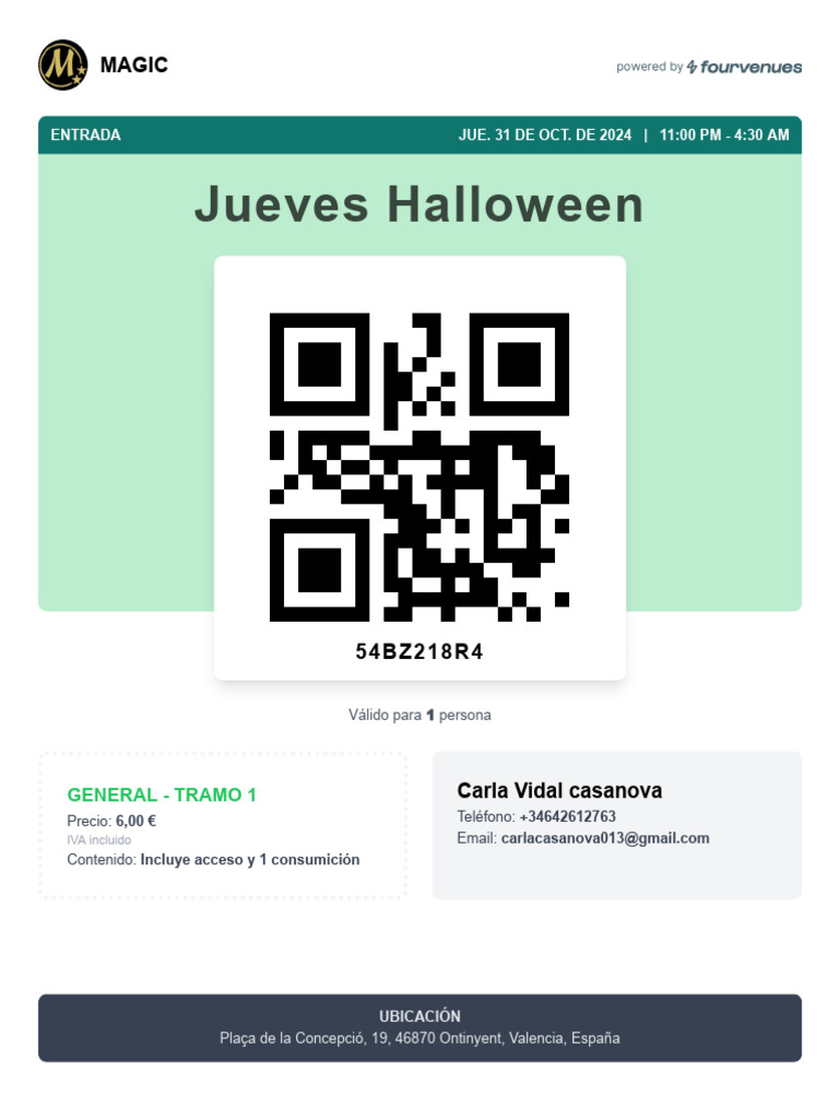 Entrada Halloween Magic Ontinyent 2024 | PDF | Justicia | Crimen y ...