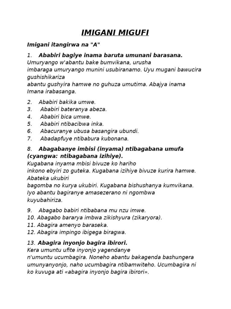 Imigani Migufi | PDF