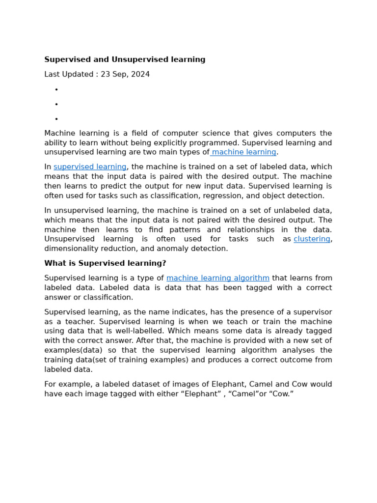 Supervised and Unsupervised Learning | PDF | Machine Learning | Mean Squared Error