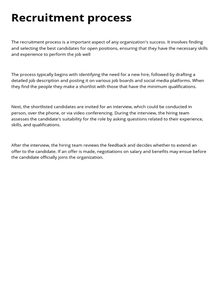 Recruitment Process | PDF