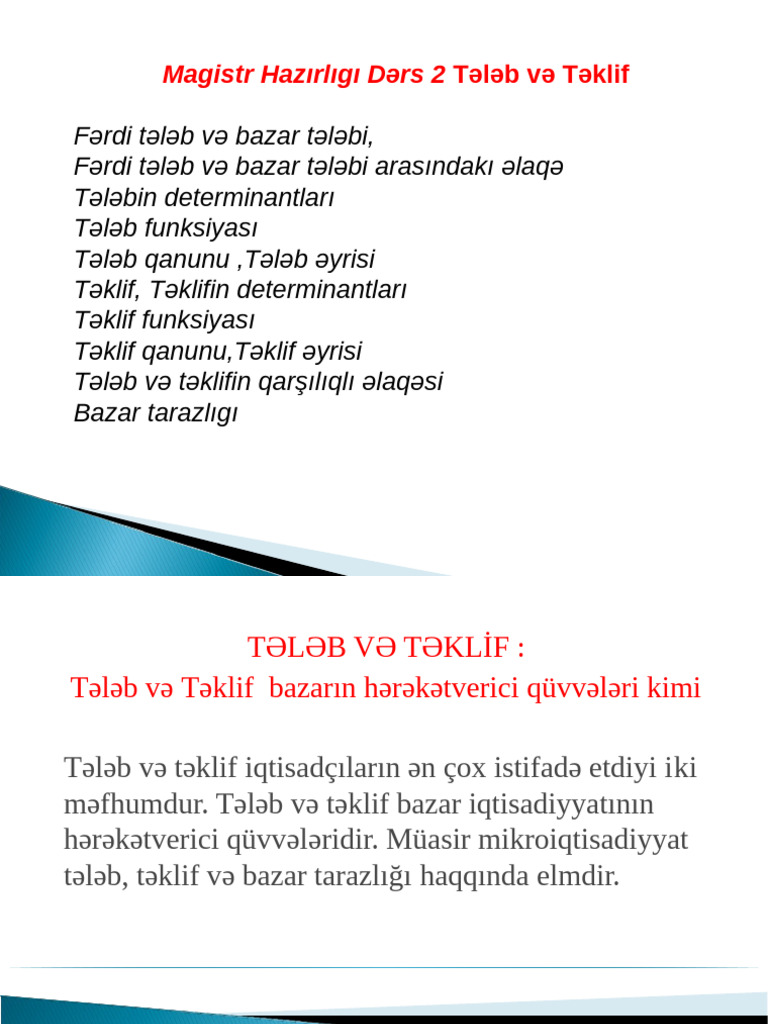 Mikro TƏLƏB VƏ Təklif Qanunu | PDF