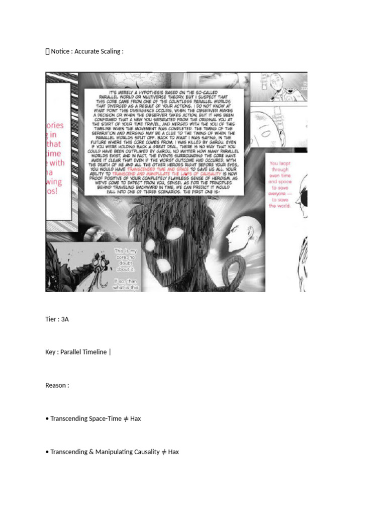 Saitama's Universal+ Power Scaling | PDF