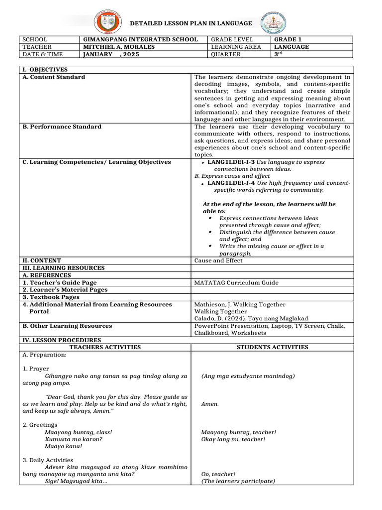 Dlp-Language1 Q3 W6 D3 | PDF