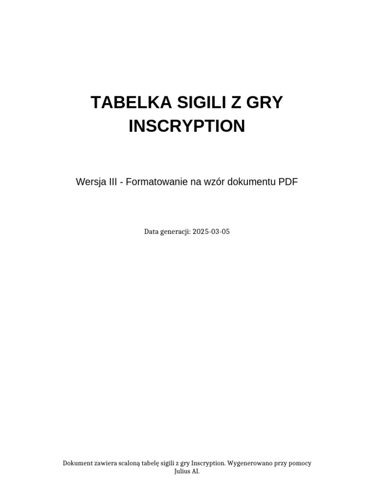 Inscryption Sigils Table Guide | PDF