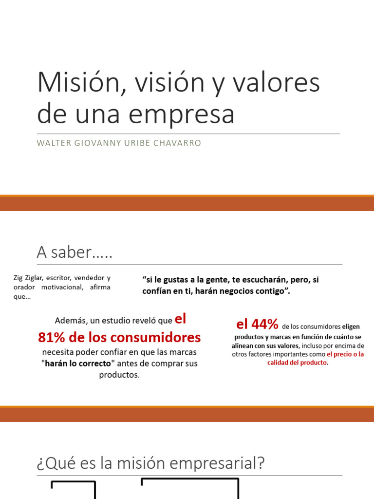 Misión, Visión y Valores Empresariales | PDF | Business | Innovación