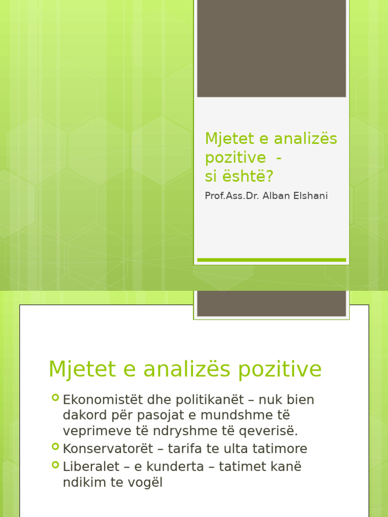 3. Mjetet e Analizës Pozitive | PDF