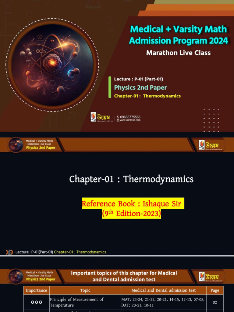 Physics Marathon Thermodynamics | PDF