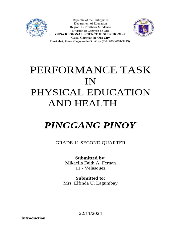 Fernan Pinggang Pinoy Final | PDF | Vitamin | Nutrition