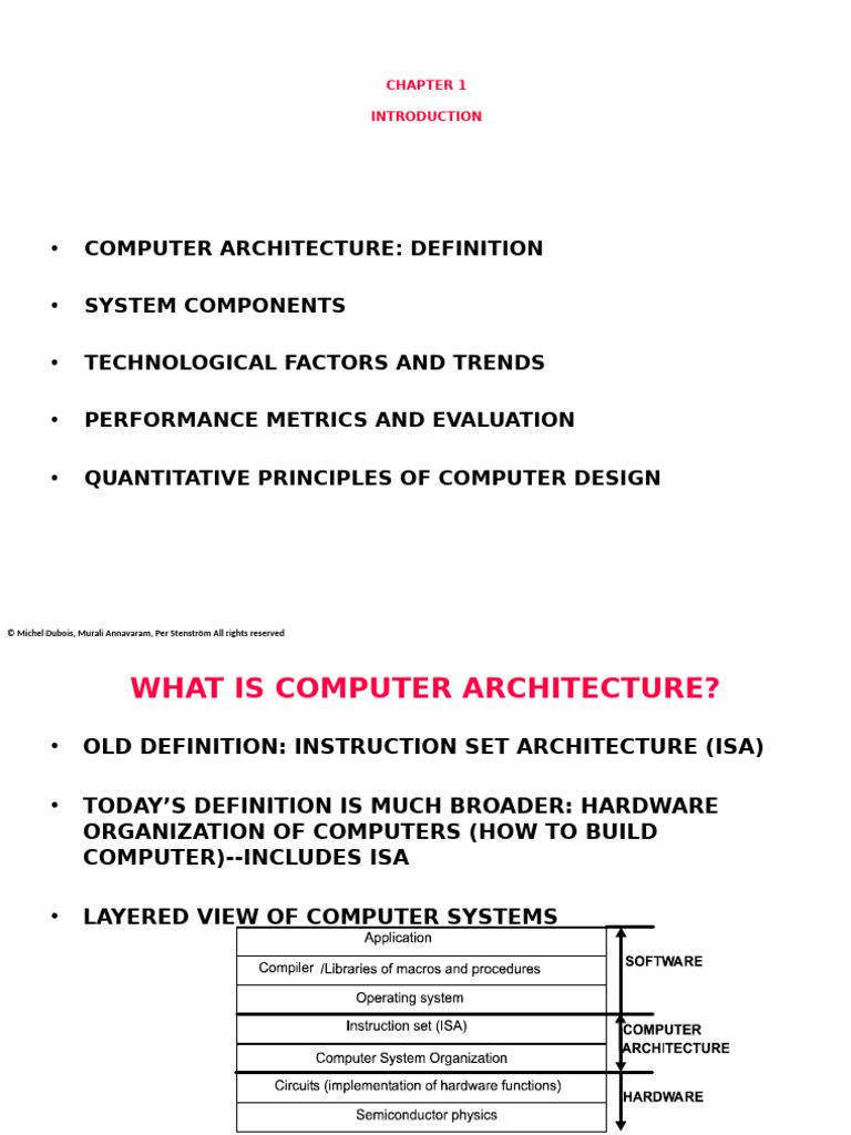 Chapter 1 Introduction | PDF | Random Access Memory | Central Processing Unit