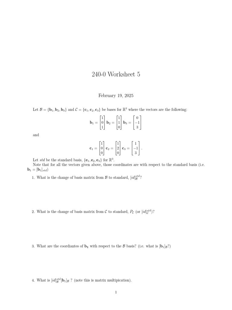 2025_winter_240_0_worksheet_7 | PDF | Basis (Linear Algebra ...