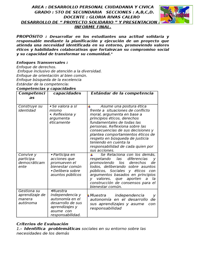 Proyecto Solidario | PDF | Autonomía | Bienestar
