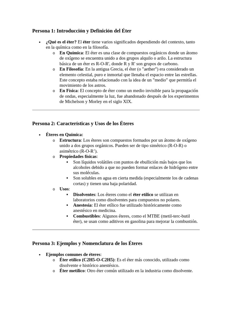 Definición y Usos del Éter en Química | PDF | Éter | Química