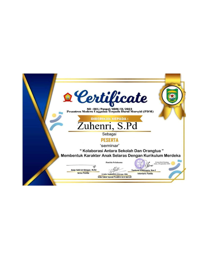 Sertifikat PMM | PDF