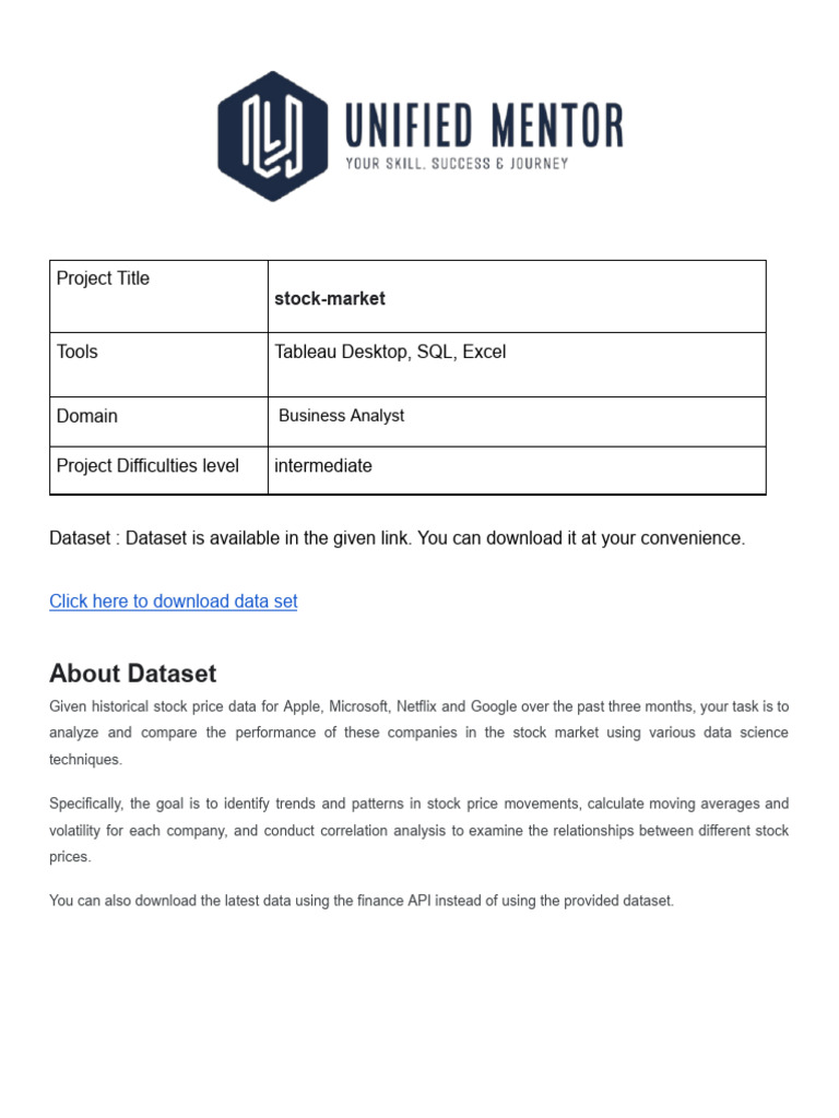 Stock Market Analysis Project Guide | PDF | Data | Annotation