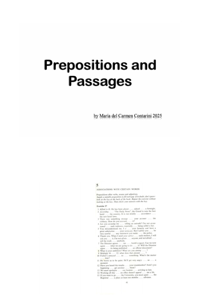 Prepositions and Passages | PDF