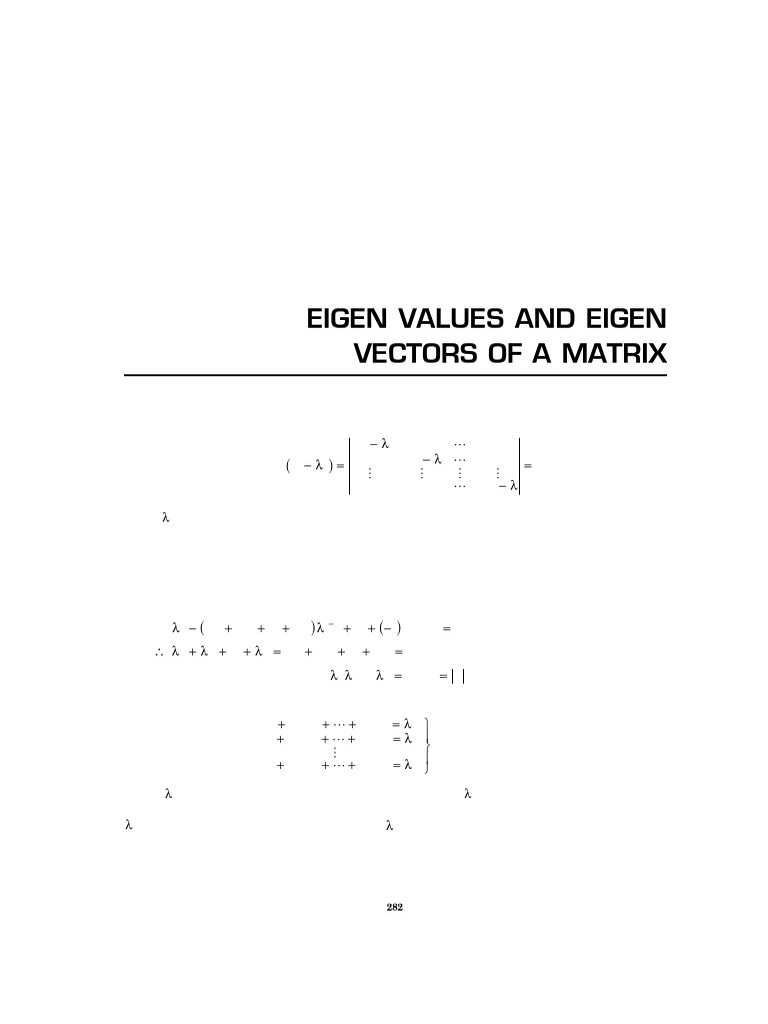 chapter 13 eigen value & vector | PDF | Eigenvalues And Eigenvectors | Matrix (Mathematics)