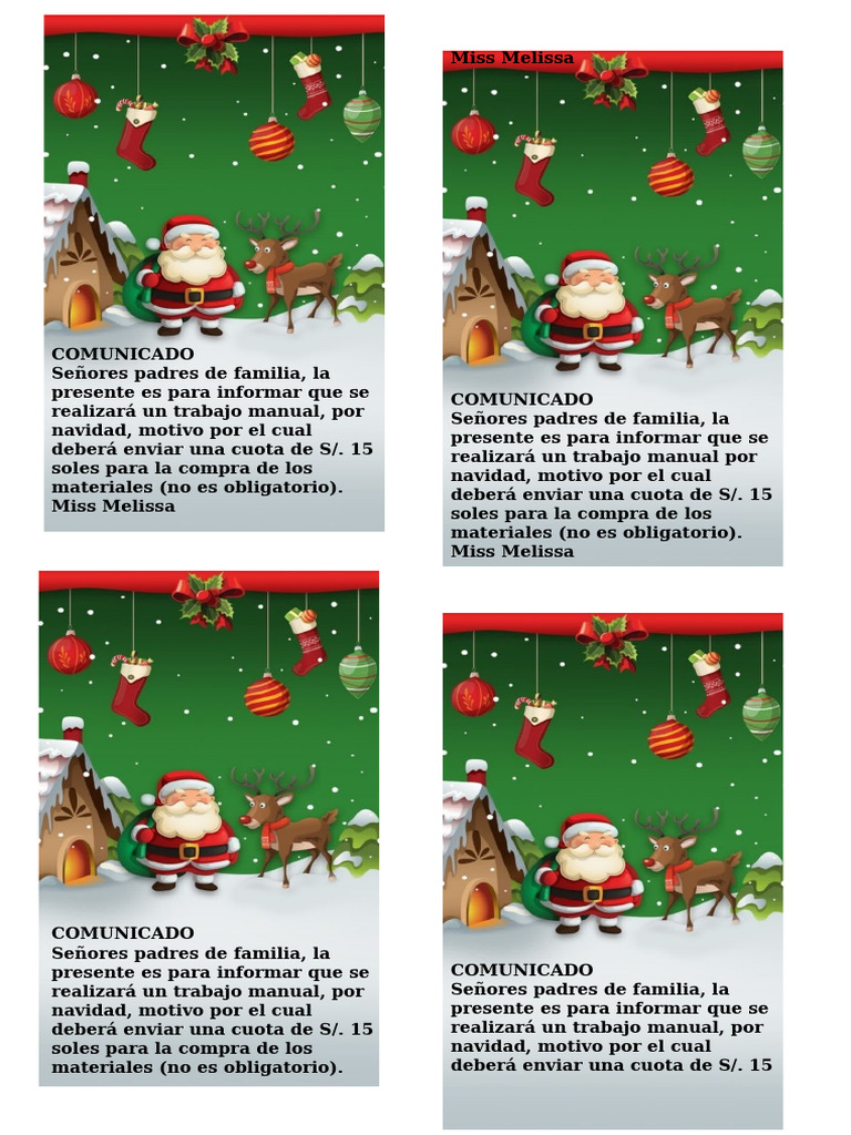COMUNICADO navidad | PDF