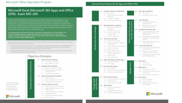 Exam MO-200 MOS_OD_Excel_Associate_1220-1 (4) | PDF