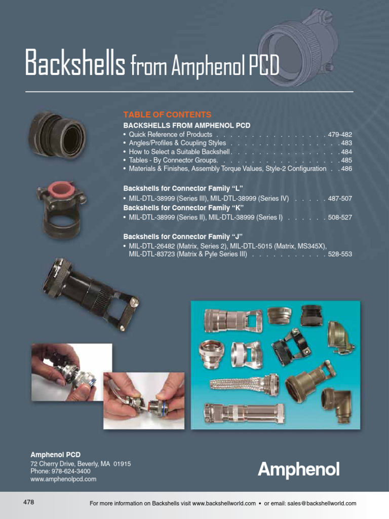 Amphenol Backshells Overview Guide | PDF | Electrical Connector