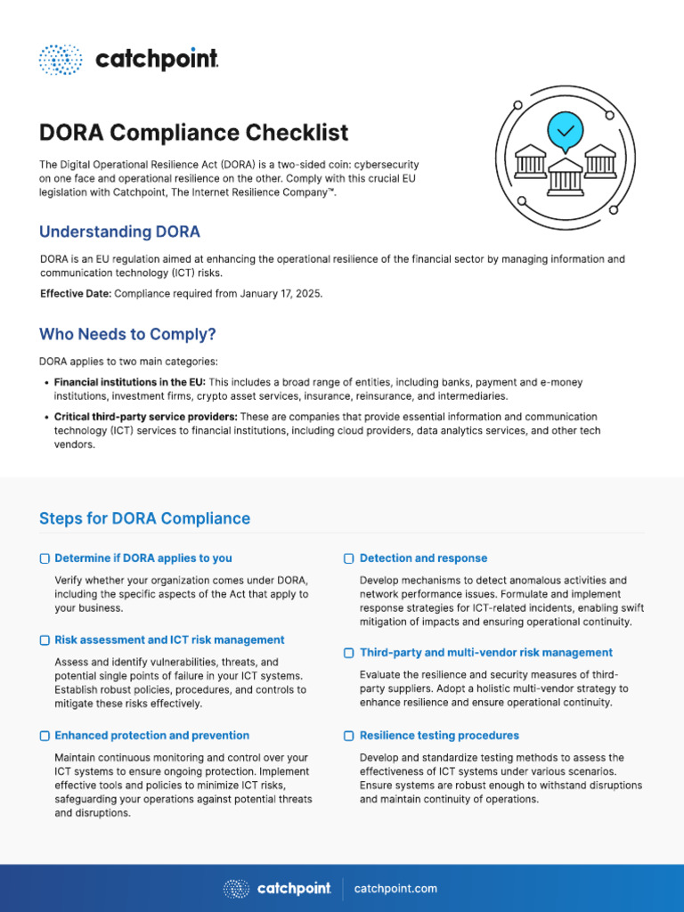Catchpoint - DORA Checklist | PDF | Computer Security | Security
