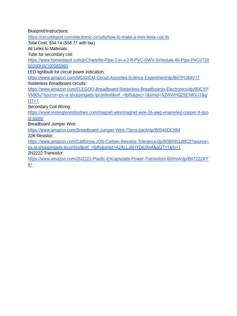 My Tesla Coil Project-1 | PDF