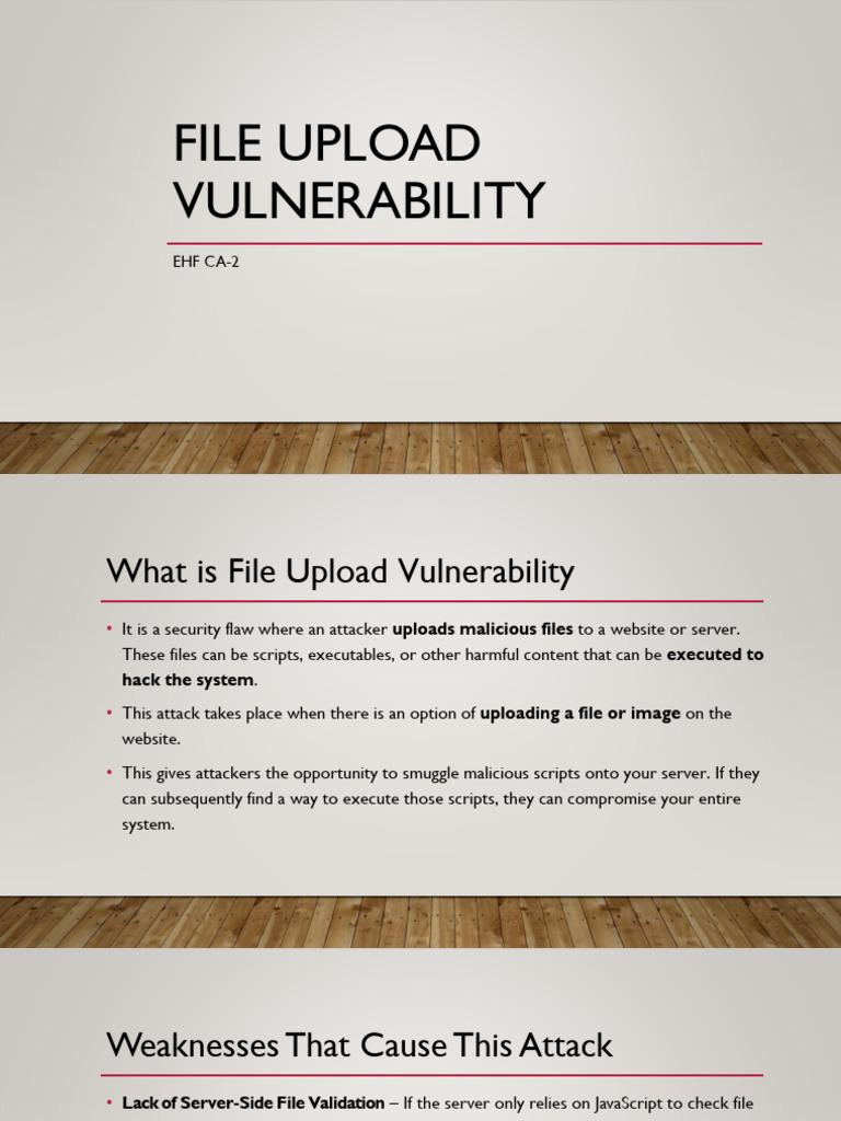 EHF CA-2 File Upload Vulnerability | PDF