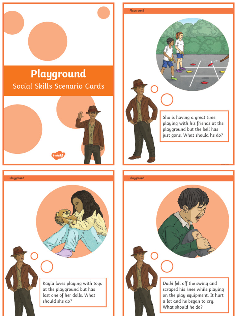 Au S 1655773974 Playground Social Skills Scenario Cards - Ver - 1 | PDF