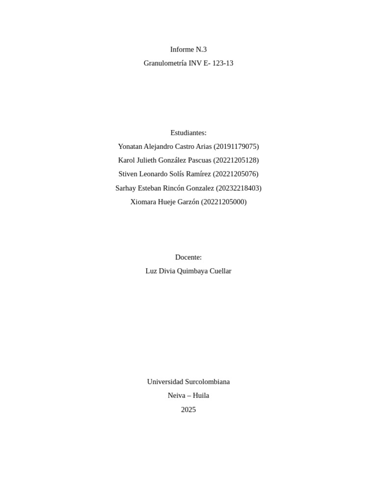 Borrador Lab Granulometria | PDF | Suelo | Densidad