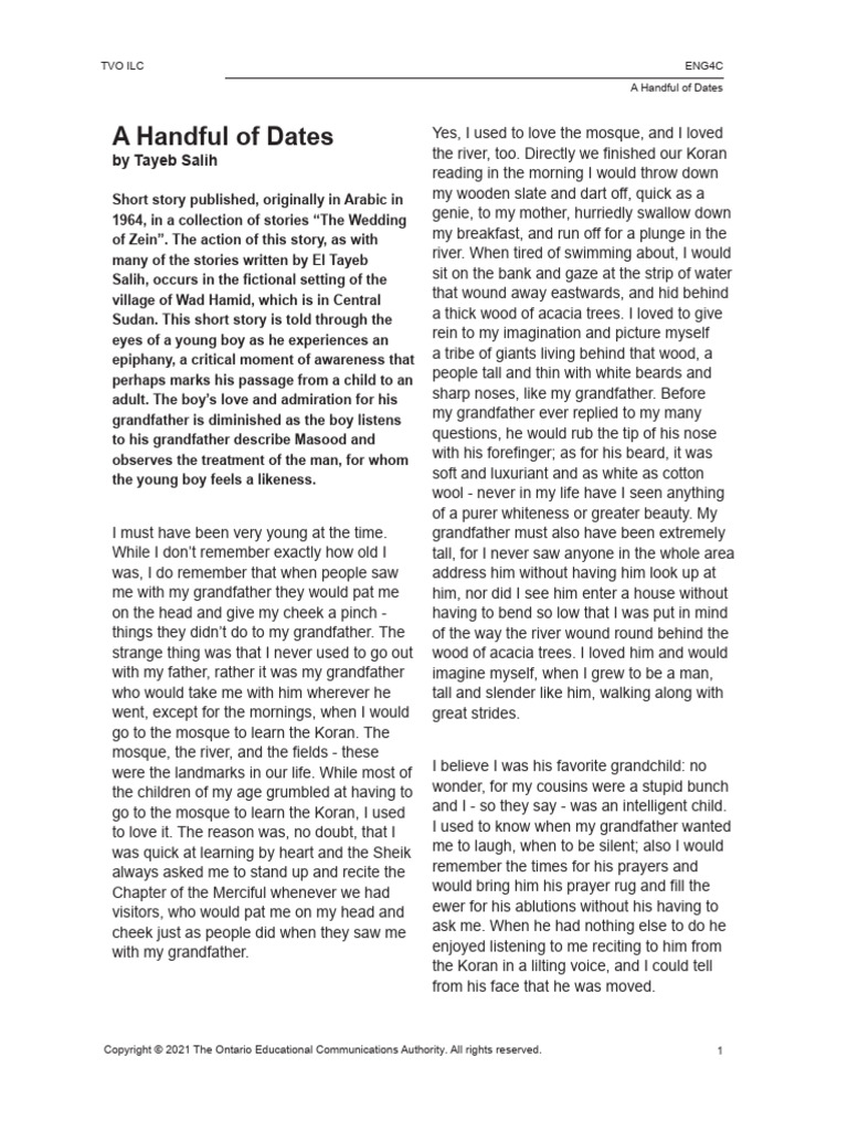 Eng4c 03 A Handful of Dates | PDF