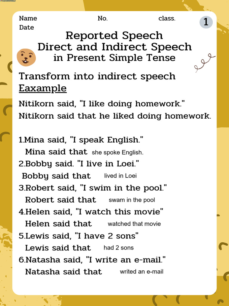 Reported Speech 2 | PDF