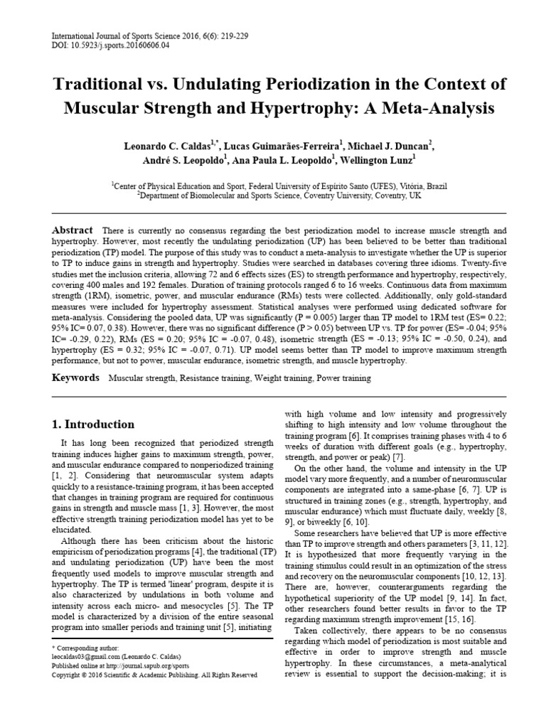 Traditional Vs Undulating Periodization | PDF | Strength Training ...