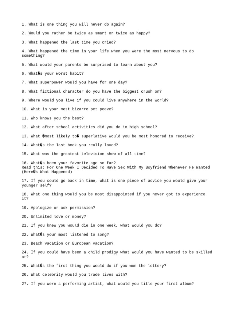 50 Thought-Provoking Questions to Reflect On | PDF