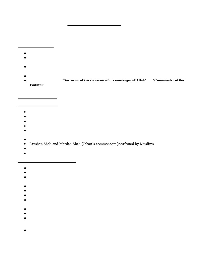 Hazrat Umar HANDOUT | PDF | Umar | Caliphate