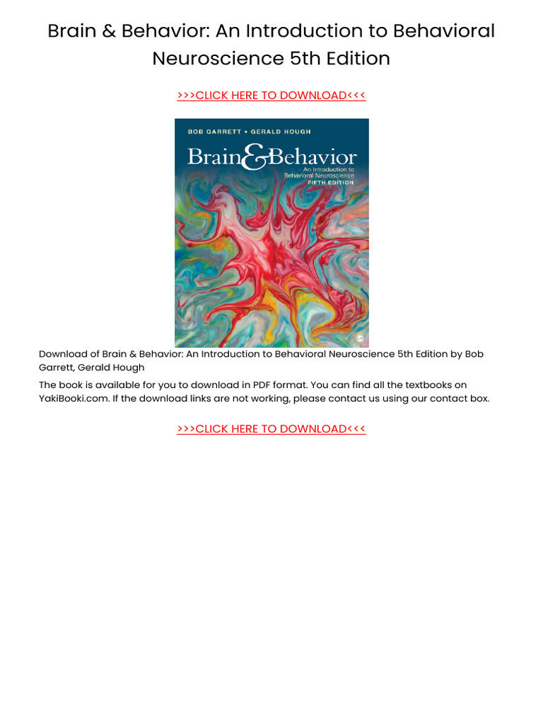 Of Brain Behavior An Introduction To Behavioral Neuroscience 5th