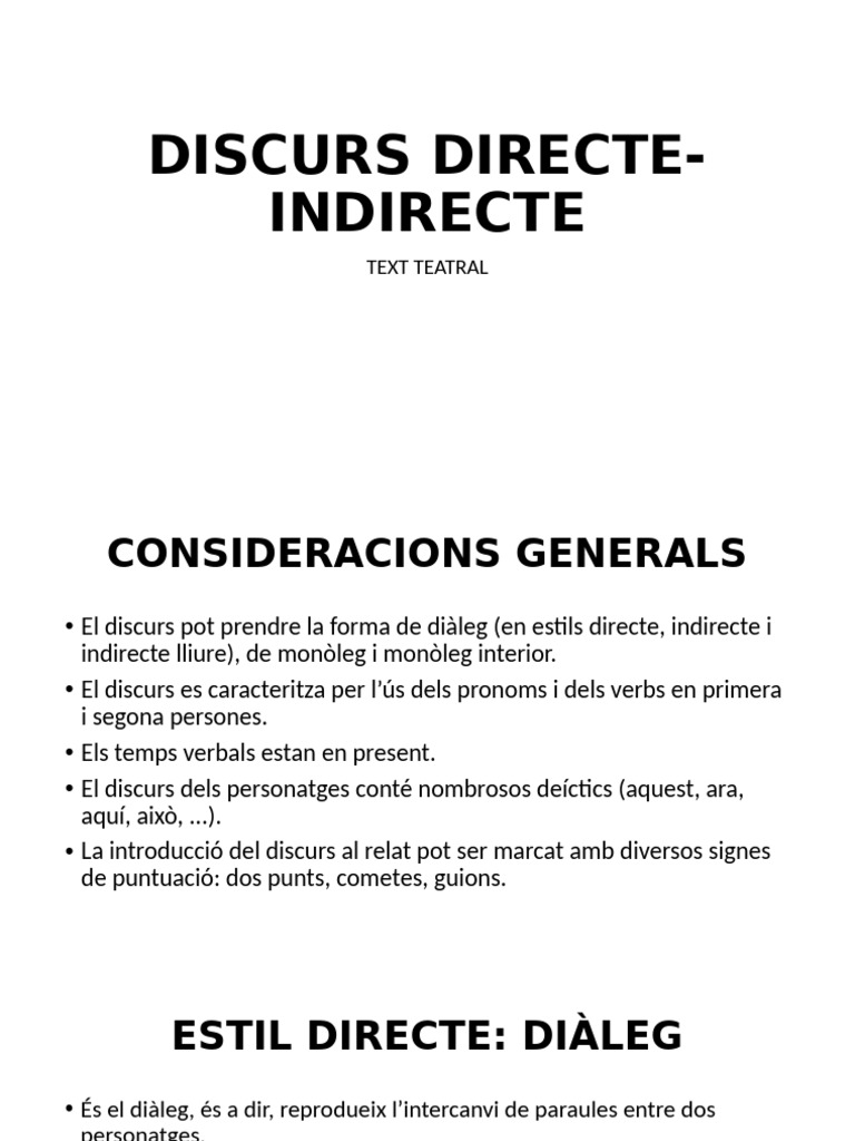 Discurs Directe Indirecte | PDF