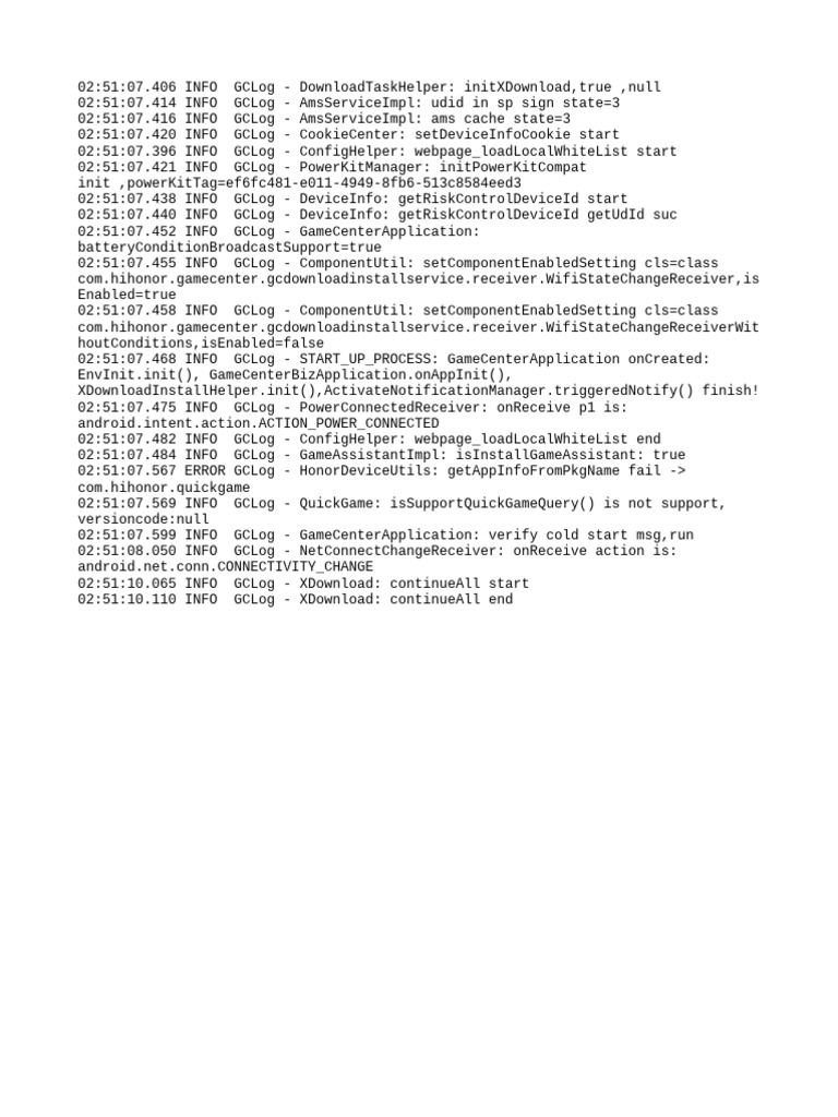 GameCenter App Initialization Logs | PDF