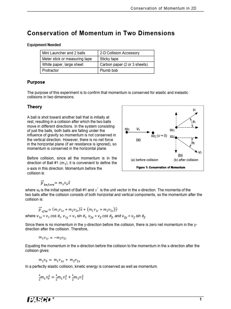 Conservation_of_Momentum_in_2D | PDF | Collision | Momentum