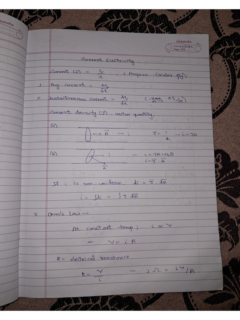 Current Electricity Notes | PDF