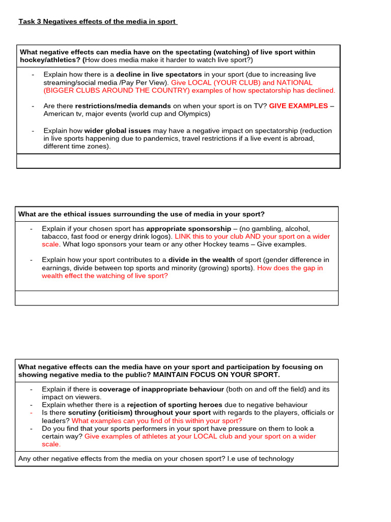 R186 Task 3 List of What Needs To Be Included | PDF