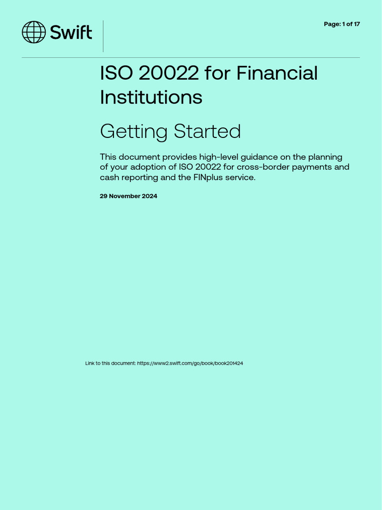 ISO 20022 For Financial - Getting Satrted | PDF | Specification (Technical Standard) | Information
