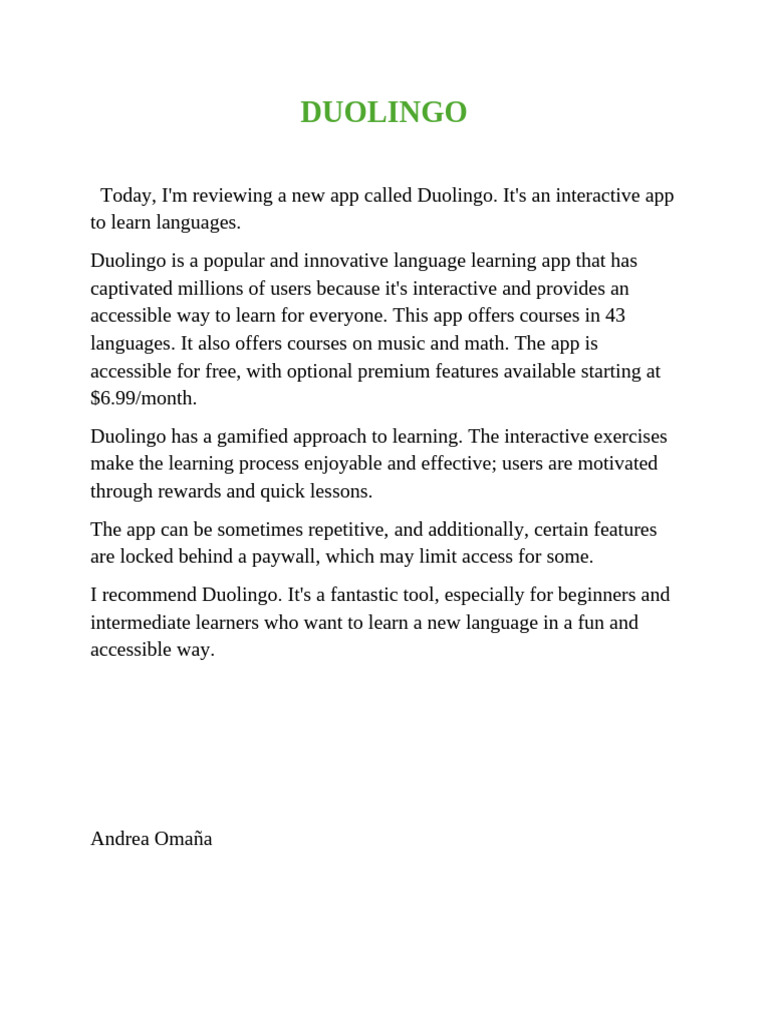 Duolingo Review | PDF