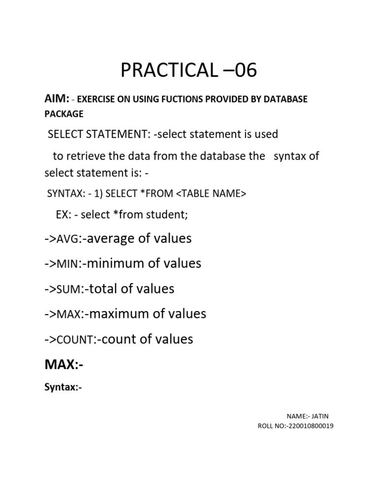 Practical 06 | PDF