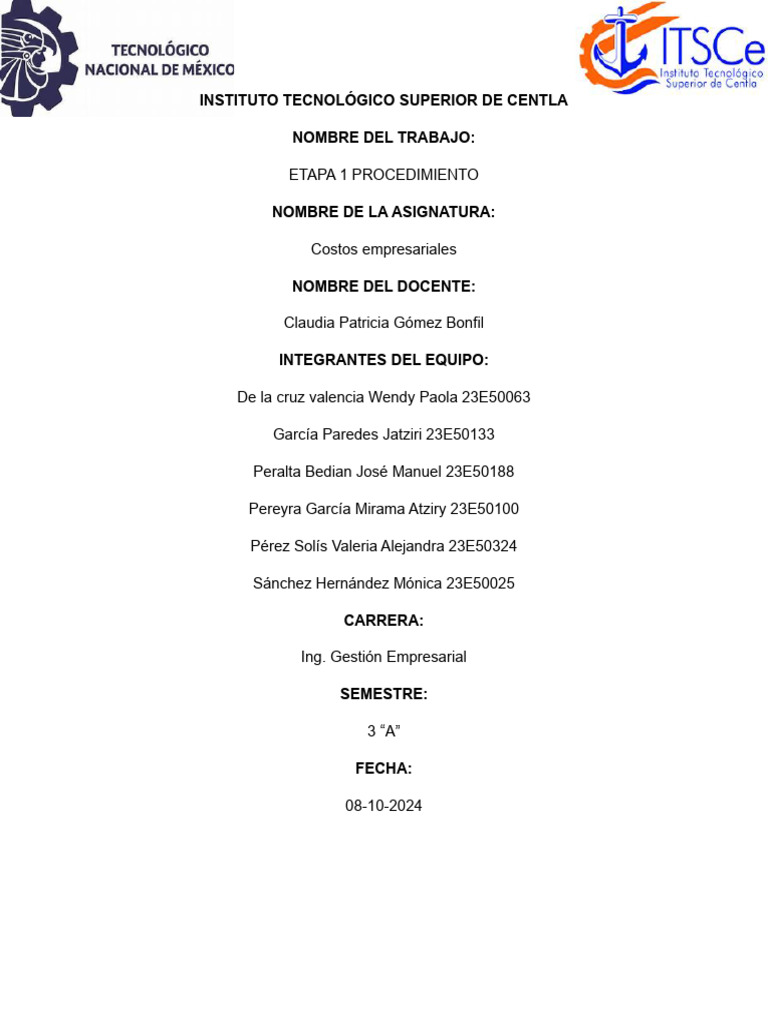 U3 Act3 Primera Etapa Del Proyecto 3a | PDF