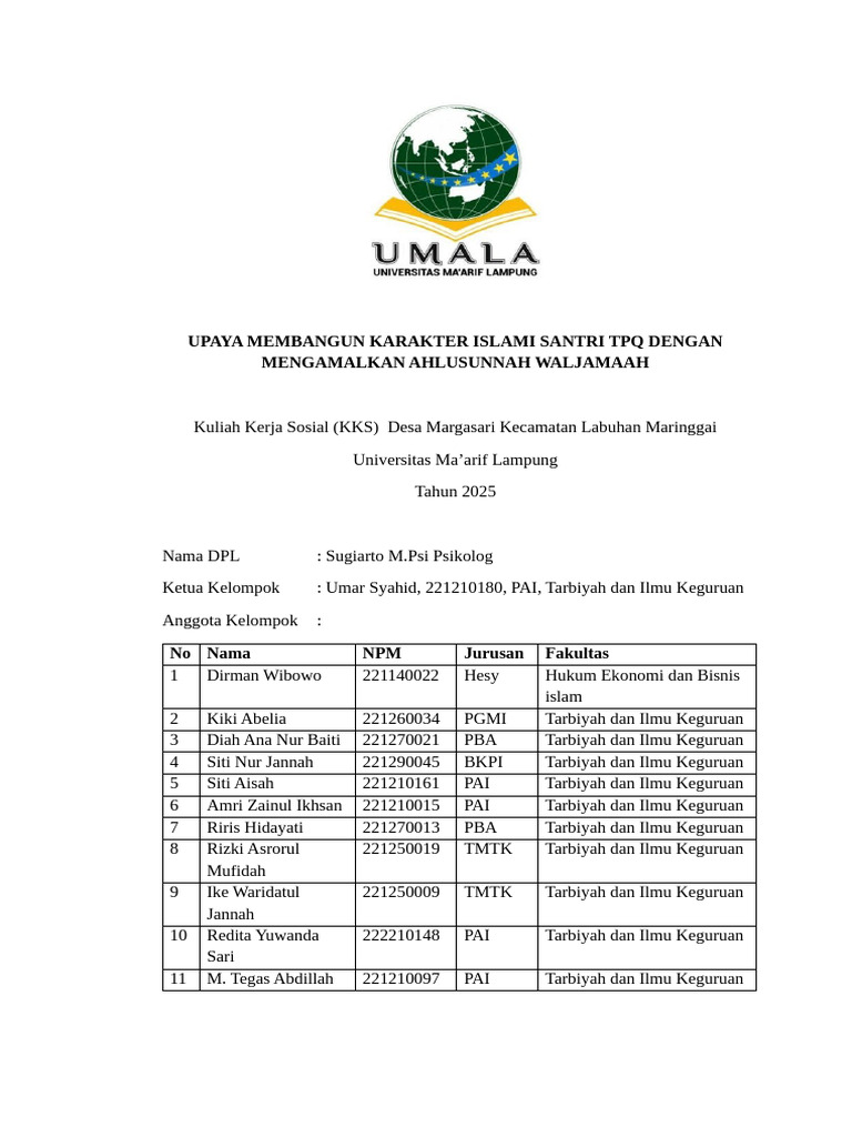 Kerangka Laporan Kks 2025 | PDF