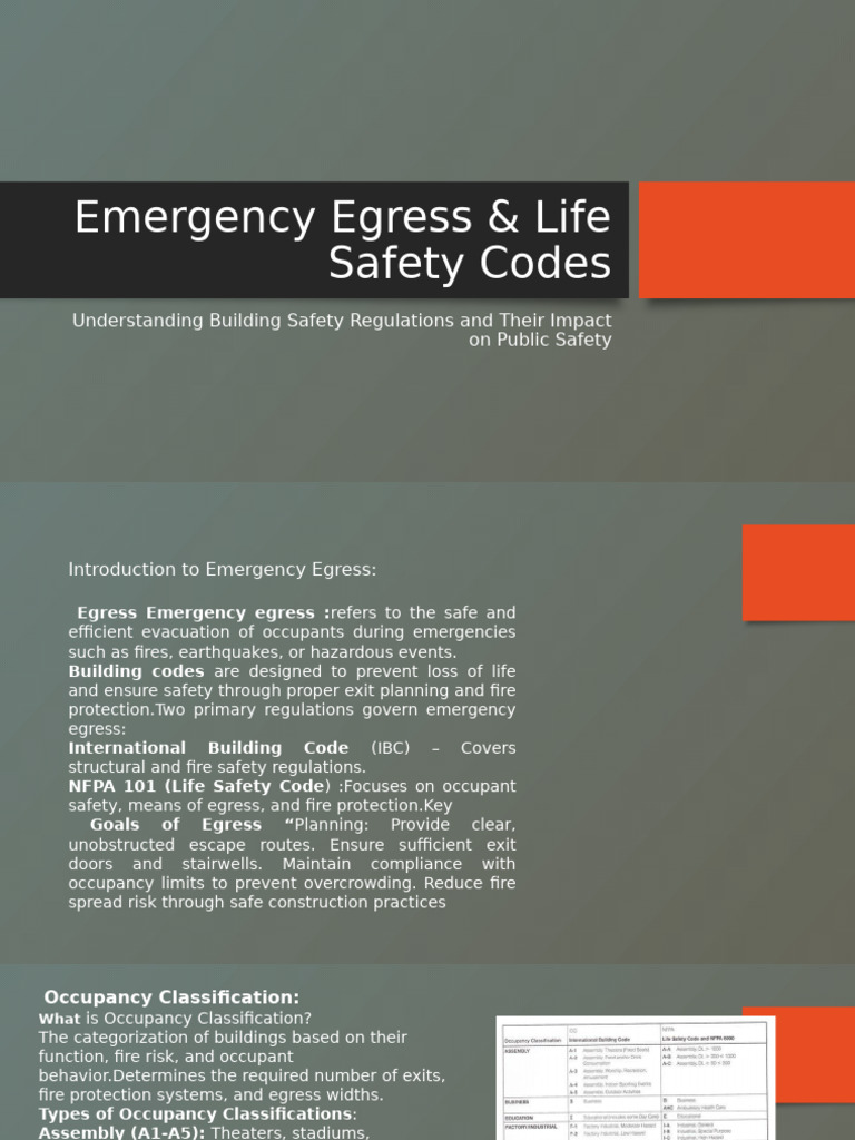 Emergency Egress & Life Safety Codes N | PDF | Stairs | Door