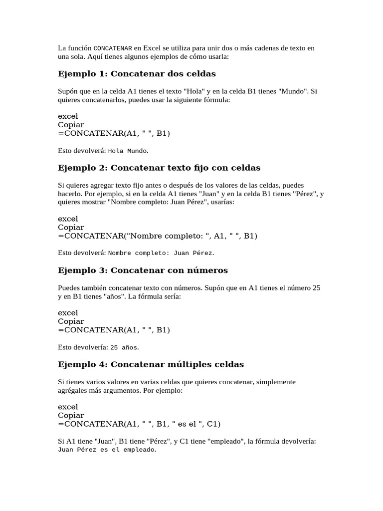 Funcion Concatenar | PDF