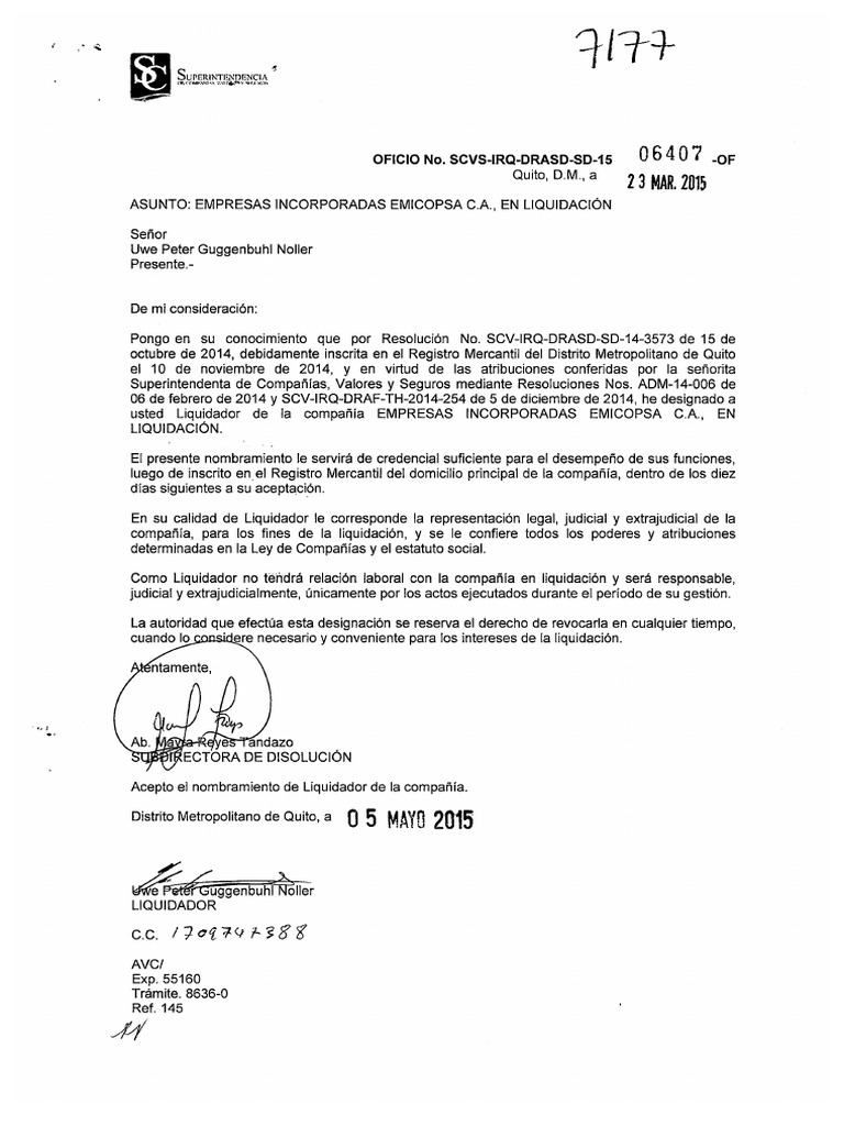 Nombramiento Liquidador | PDF